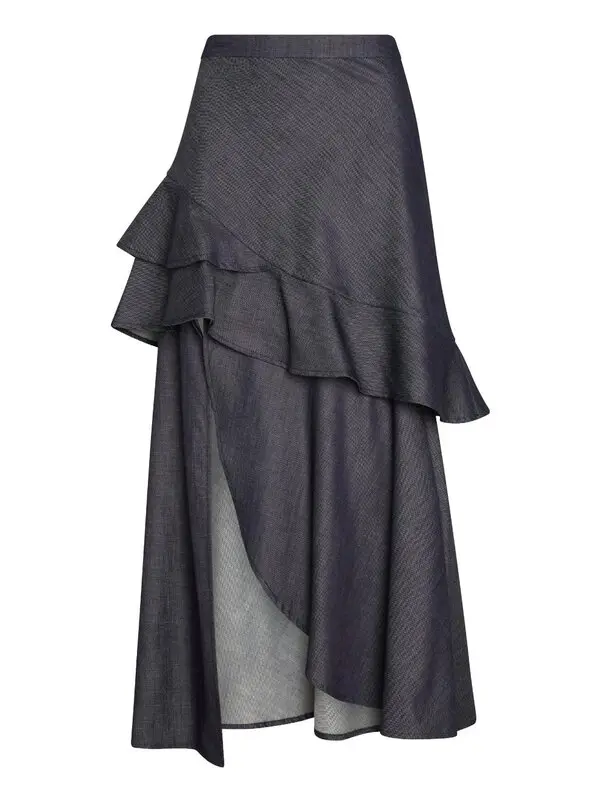 LAHIVE Detachable Denim Skirt - Blue