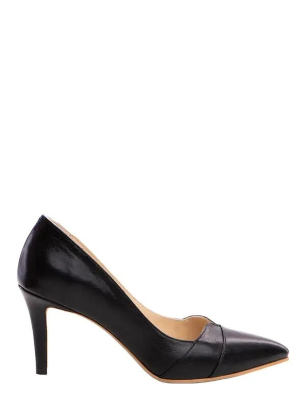 THE 5TH ELEMENT Yuki Wrinkled Box Leather Pumps - Black