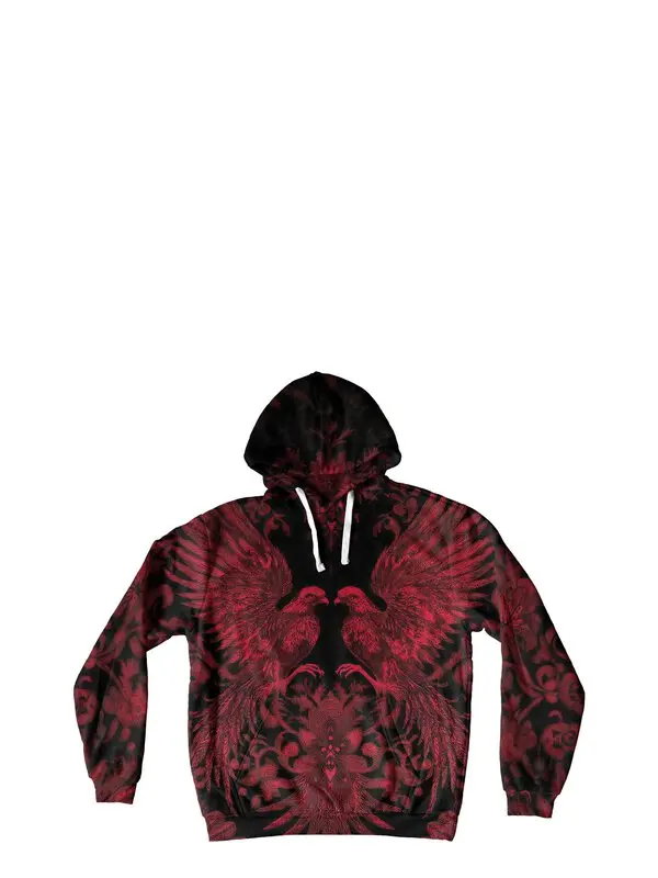 ALOHA FROM DEER Nocturne Oversize Hoodie - Red/black