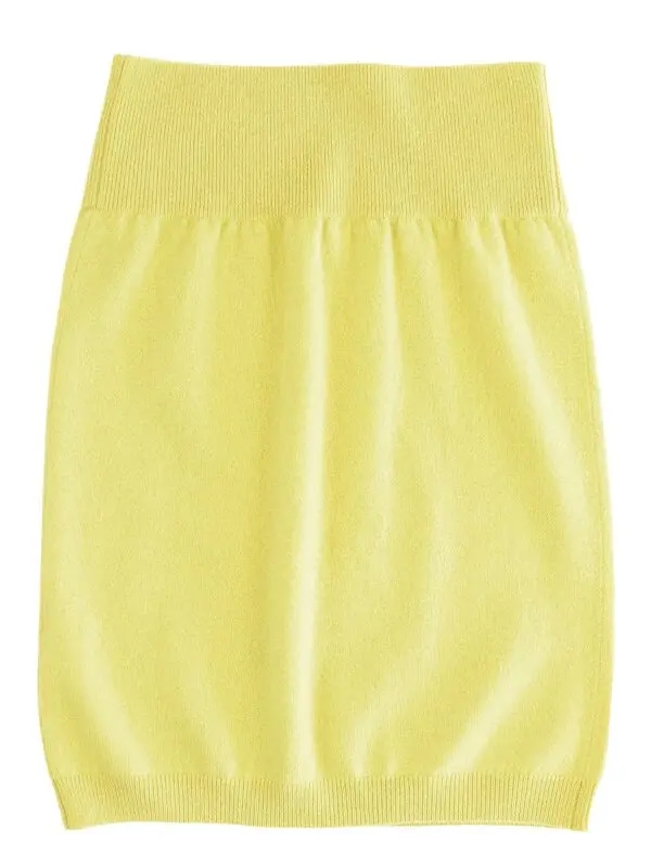 ZENZEE Cashmere Blend Mini Skirt - Yellow