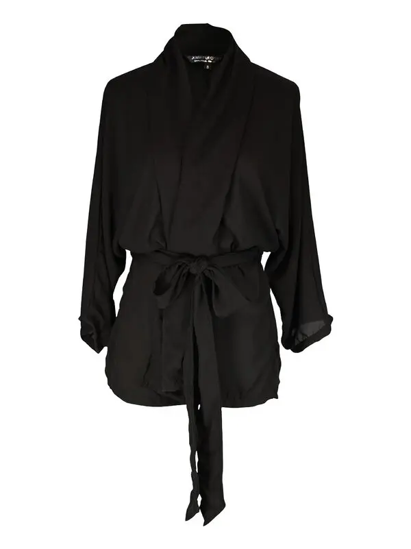 JENNAFER GRACE Dolman Wrap Kimono Top - Black