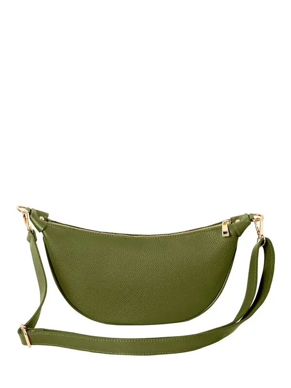 BETSY & FLOSS Ambra Leather Crossbody Waist Bag - Green