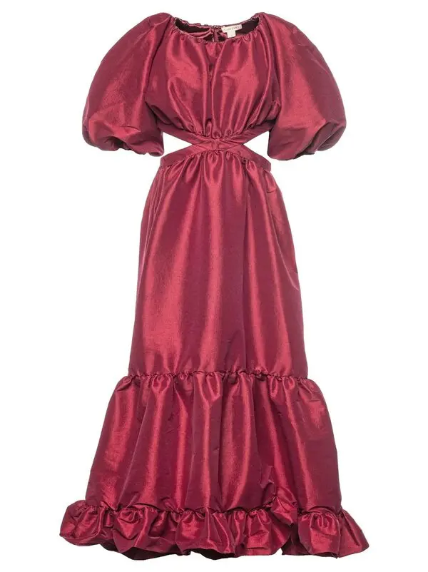 VASILIKI ATELIER Laila Maxi Taffeta Dress - Red