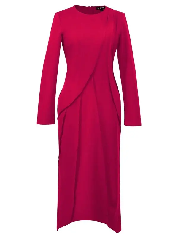 SMART AND JOY Asymmetric Structural Lines Dress - Pink