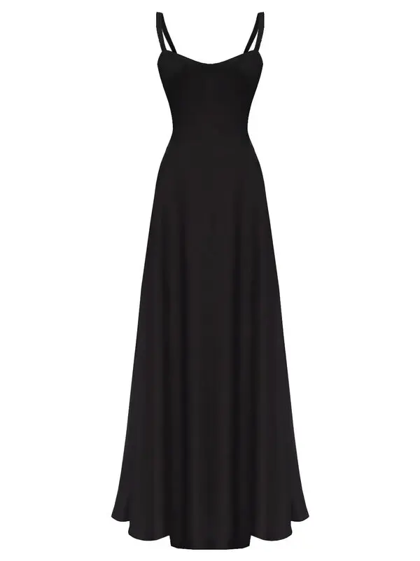 SANCTUMUM Nora Strap Maxi Dress - Black