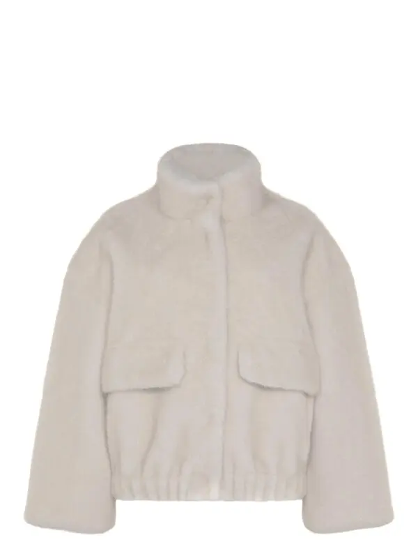 ISSY LONDON Meg Faux Fur Bomber Jacket - White