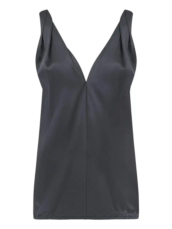 THE SUMMER EDIT Silk Twist Strap Camisole - Black