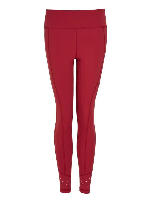 PERKY PEACH High Rise Laser Full Length Leggings - Red