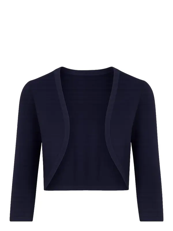 YUMI Knitted Curve Bolero - Blue