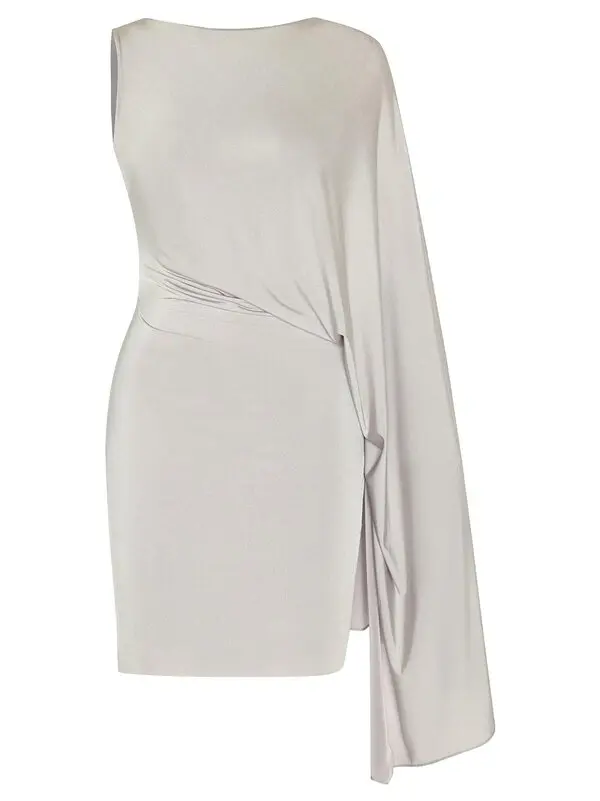 KHELA THE LABEL Cape Sleeve Mini Dress - Grey