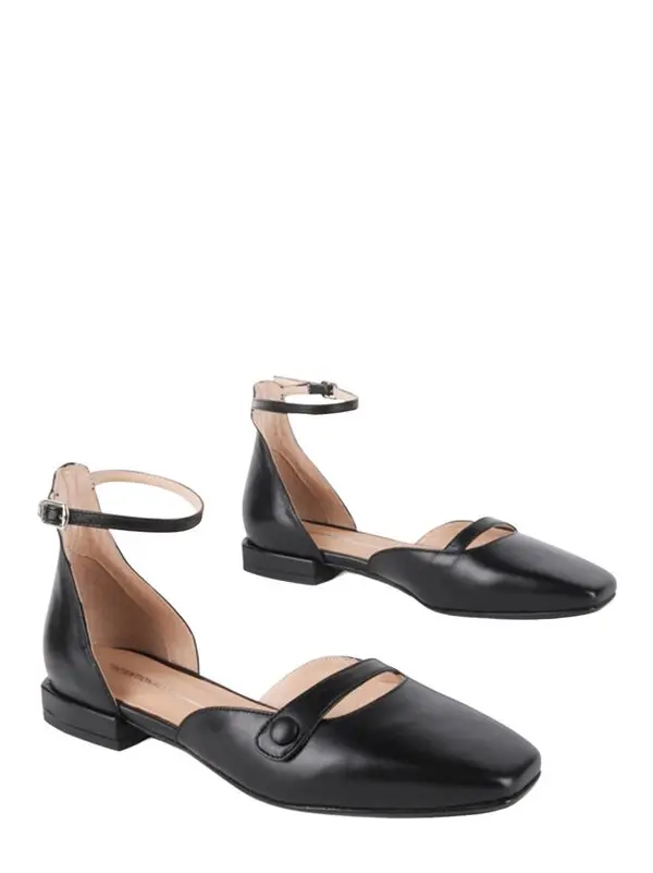 Intentionally Blank Iris Leather Mary Jane Flat - Black