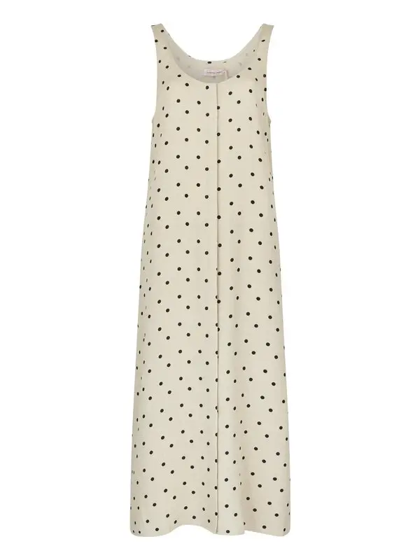 TRAFFIC PEOPLE Cream And Polka Dot Longline Top - Black
