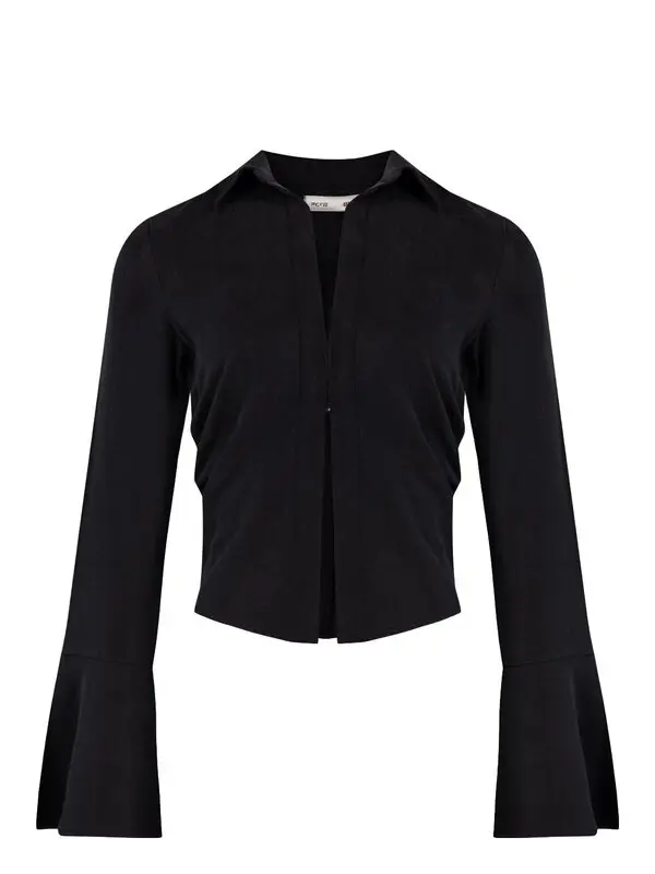 PCFG Fitted Shirt With Slit Sleeves - Black