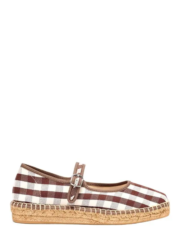 NAGUISA Peonia Check Espadrilles - Brown