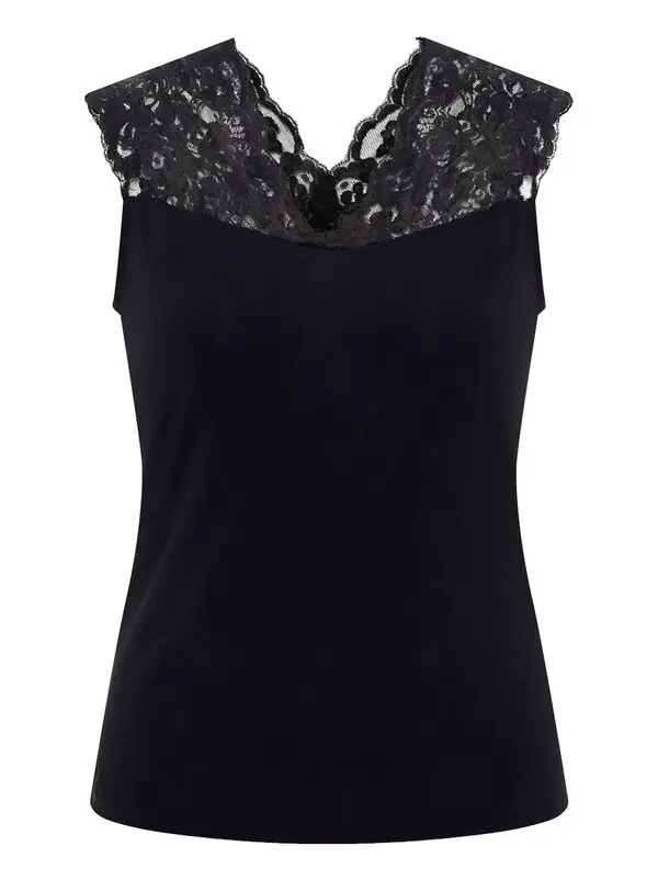 ZOEY Sofie Top With Lace Straps - Black