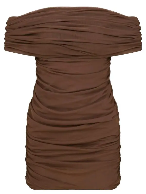 THISISU COLLECTION Fitted Mini Dress - Brown