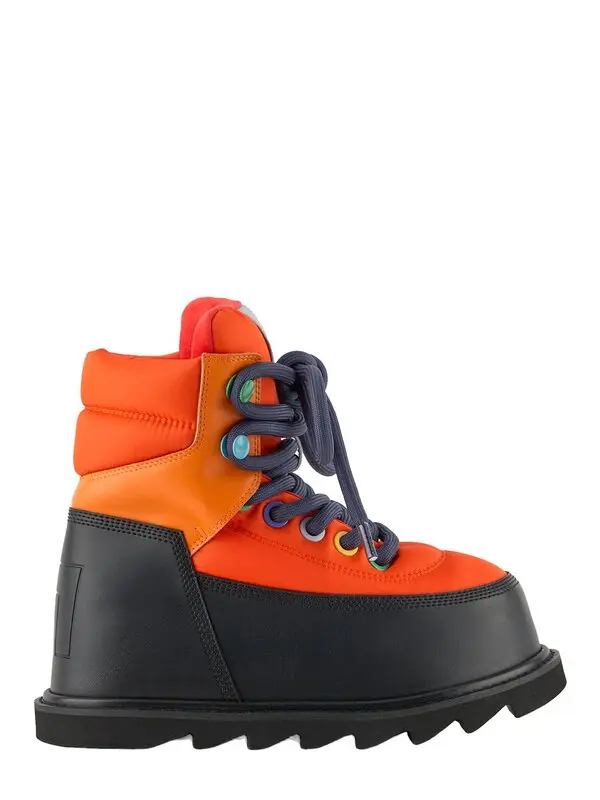 United Nude Lace-up Platform Boots - Black/orange