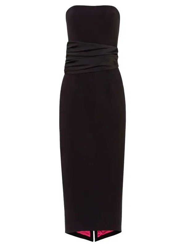 TIA DORRAINE Closer To Love Strapless Midi Dress With Belt - Black