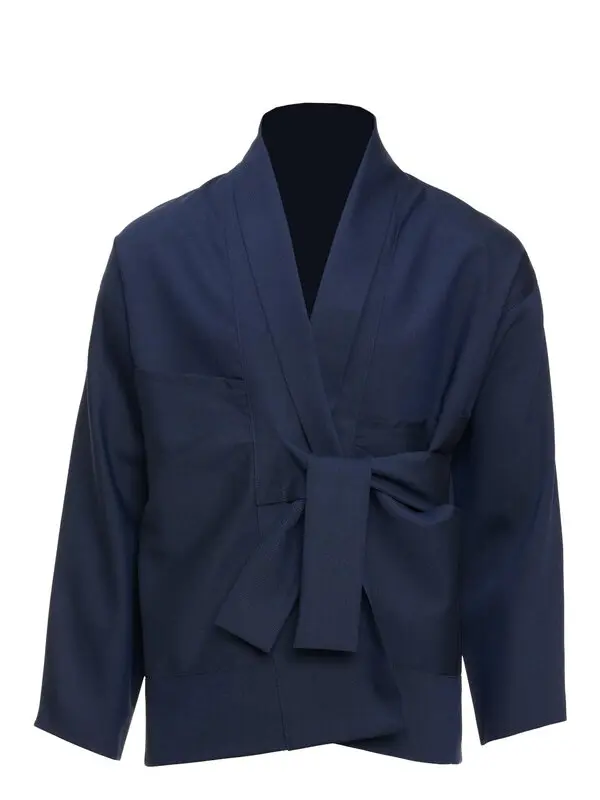 MOE Vest Jacket With Double Pockets - Blue