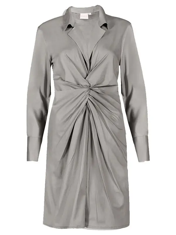 REISTOR Front Twist Organic Cotton Dress - Brown