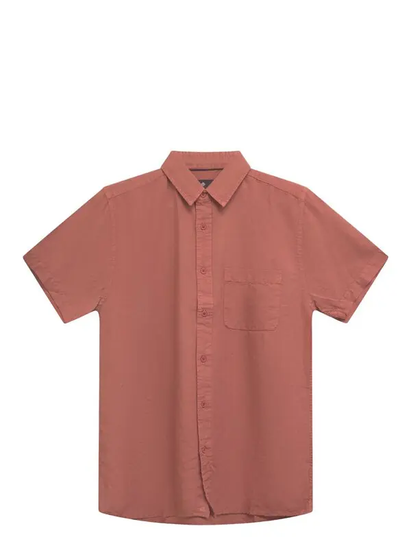 VUSTRA Coral Linen Shirt - Red