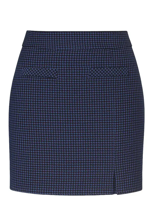 THE MOLC Houndstooth Mini Skirt - Black/blue