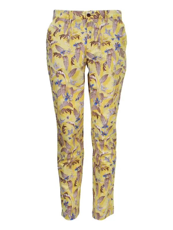 LORDS OF HARLECH Charles Falling Flowers Print Pants - Pink