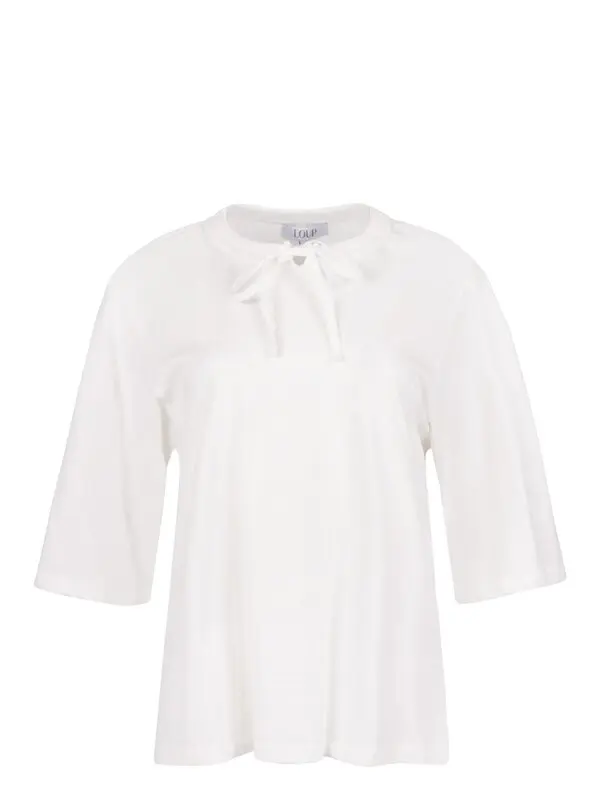 LOU&UP (FORMERLY LOUP CLOTHING) Tie Detailed Tee - White
