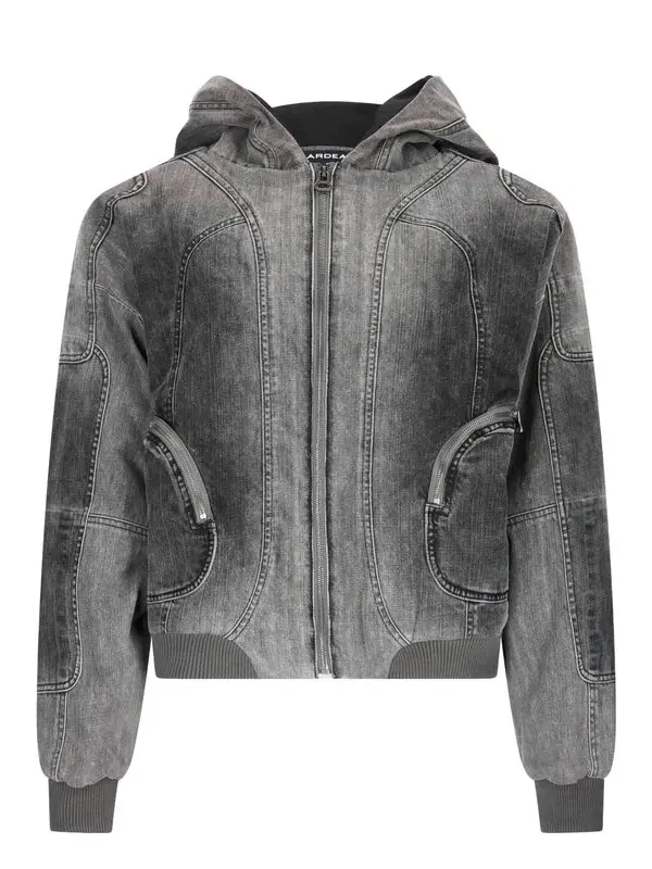 ARDEA Concrete Odyssey Denim Bomber Jacket - Grey