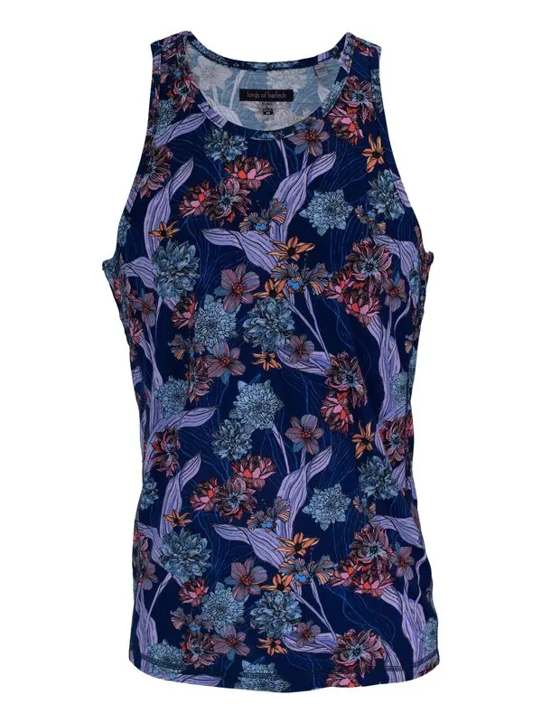 LORDS OF HARLECH Tedford Ocean Floral Tank - Blue