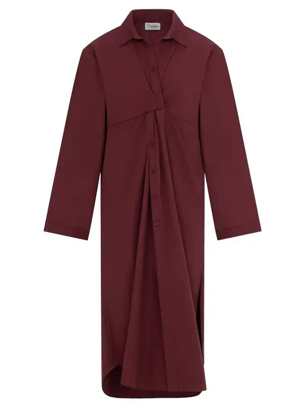 THISISU COLLECTION Jose Twist Shirt Dress - Red