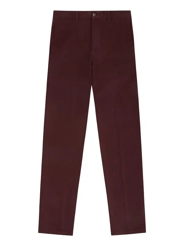 GRESHAM BLAKE Burgundy Cotton Stretch Chino - Red