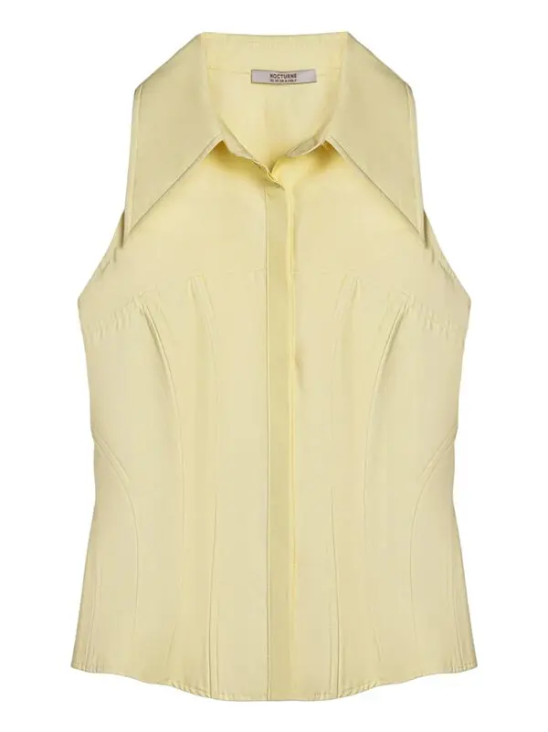 NOCTURNE Sleeveless Sculpted Shirt - Yellow