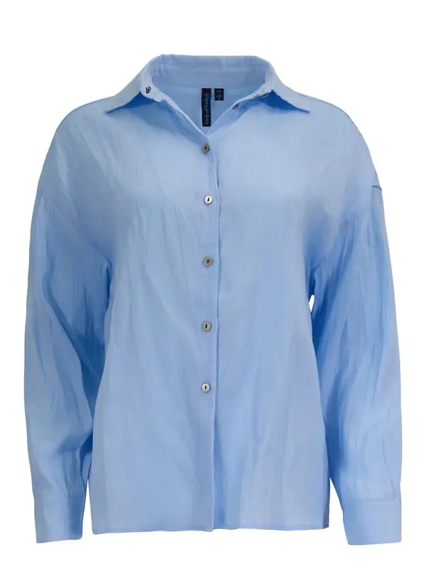 LORDS OF HARLECH Lydia Linen Shirt - Blue