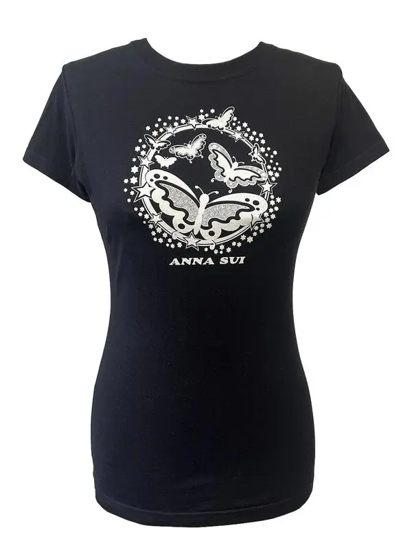Anna Sui Butterflies T-shirt - Black