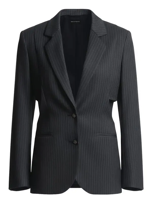 SALTEYE STUDIO Classic Bi-layered Pinstripe Blazer - Grey