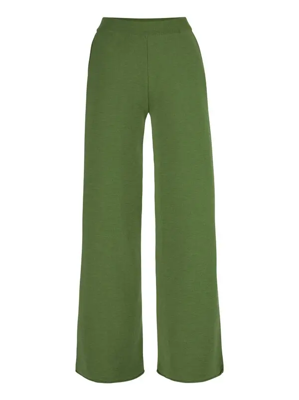 SALANIDA Bene Merino Wool Wide Leg Pants - Green