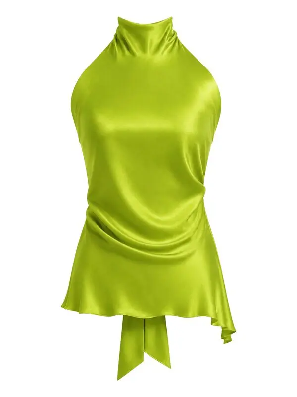 THE ETHOS STUDIO Alica Halter Neck Top - Green