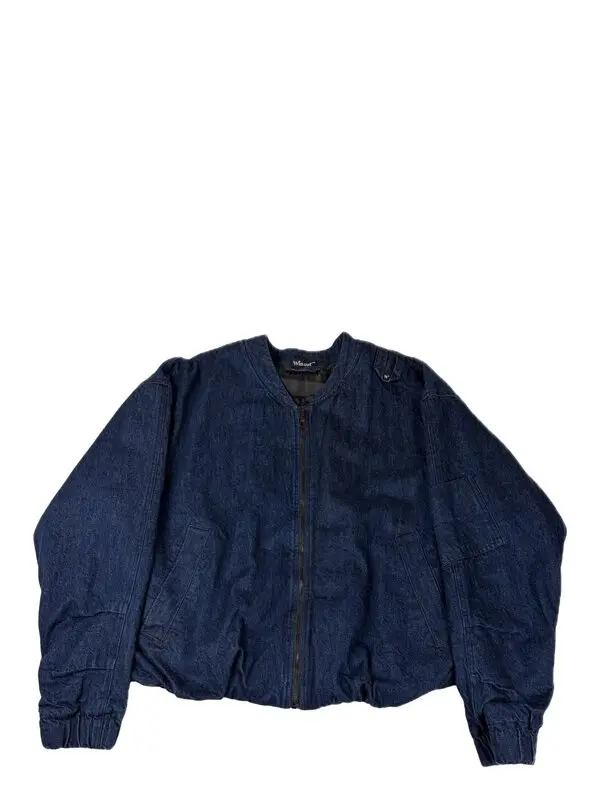 WIN OUT Balloon Denim Bomber Jacket - Blue