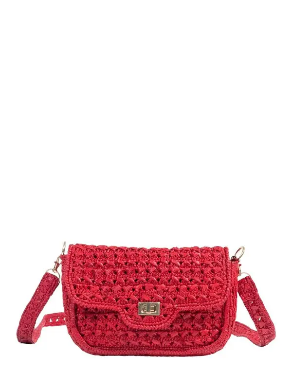 ZANATANY CONCEPTS Cassie Raffia Crossbody Bag - Red