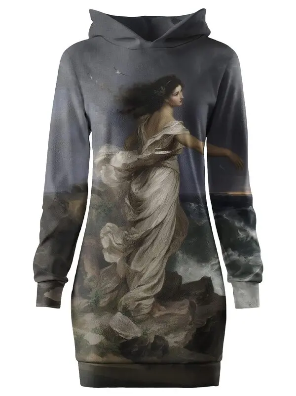 ALOHA FROM DEER Windswept Oracle Oversized Hoodie Dress - Blue/grey