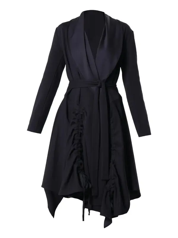 METAMORPHOZA Long Belted Cardigan - Black/blue