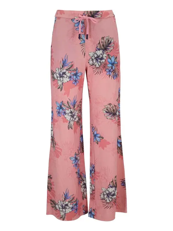 LORDS OF HARLECH Sanchez Exotic Floral Wide-leg Pant - Pink