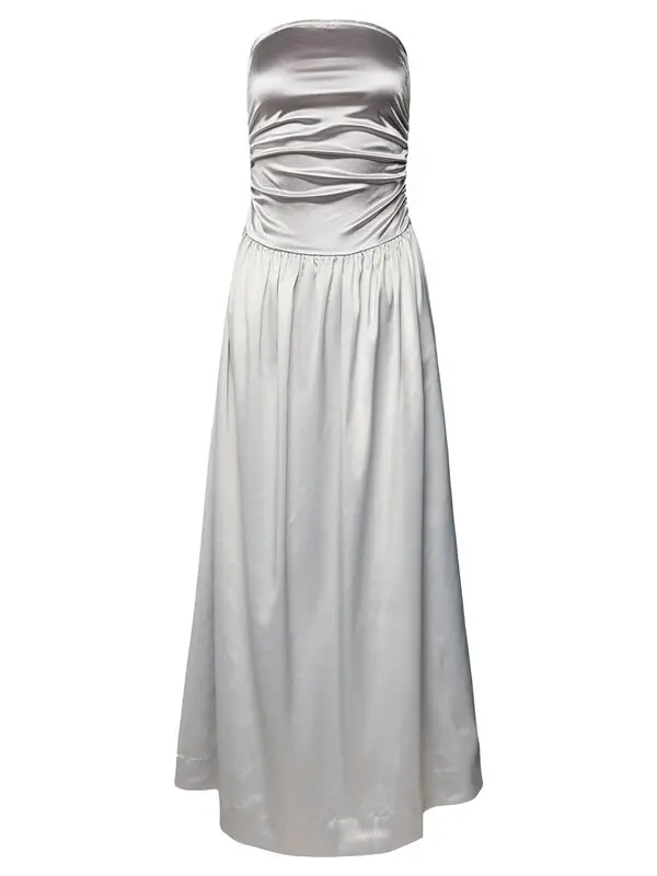 AMY LYNN Micha Maxi Satin Dress - Silver
