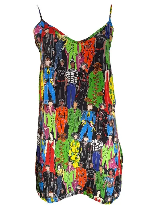 ANY OLD IRON Heroes Printed Short Dress - Orange/black