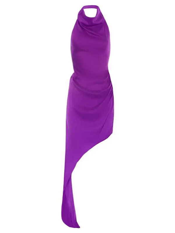Mionè Silk Side Split Hem Dress - Purple