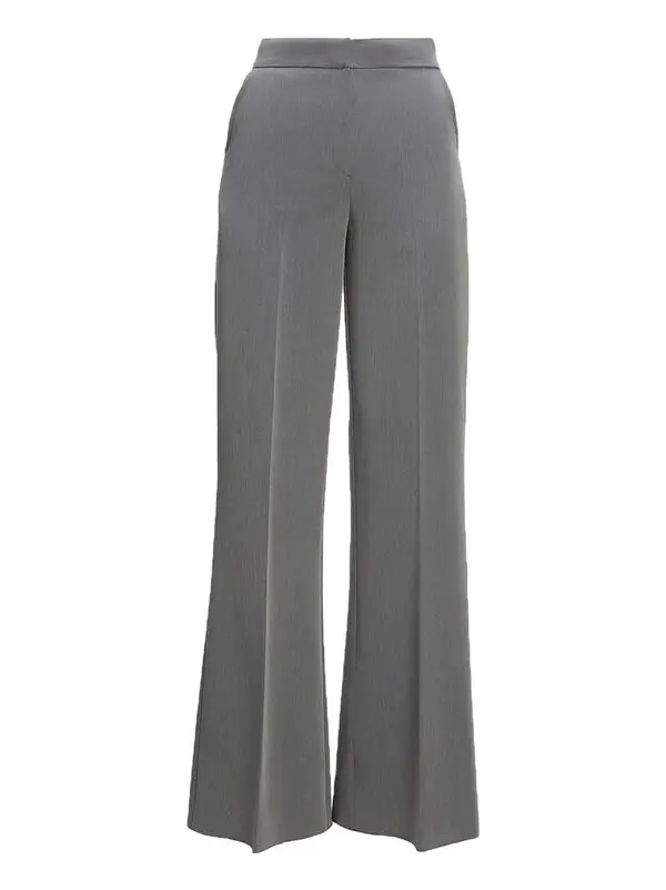 BLUZAT High-waist Wide Leg Trousers - Grey