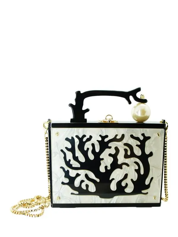 GISSA BICALHO Acrylic Twigs Clutch - Black