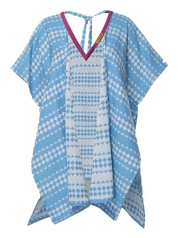 UNEXPECTEDONE Waves' Natural Fabric Reversible Kaftan - Blue