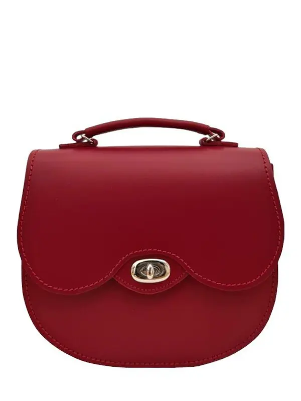 ZATCHELS Handmade Leather Saddle Bag With Twist Lock - Red